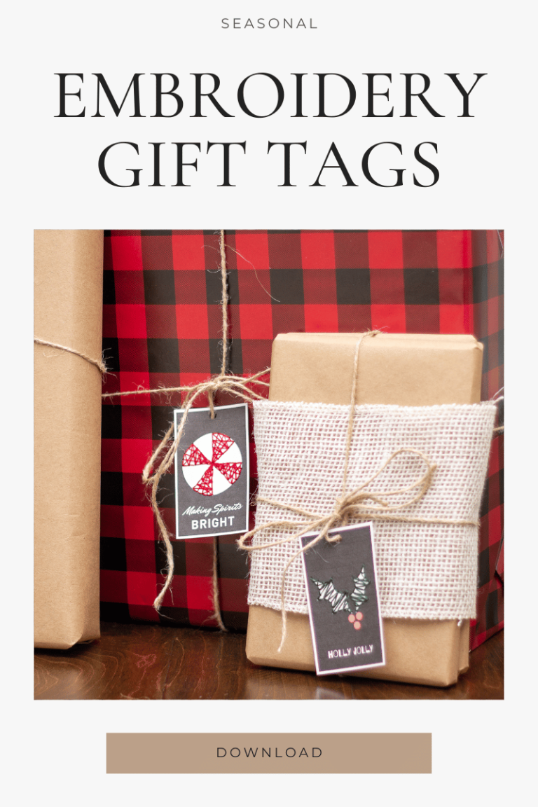 Handicrafts for Kids: Embroidered Christmas Gift Tags - Free and Unfettered